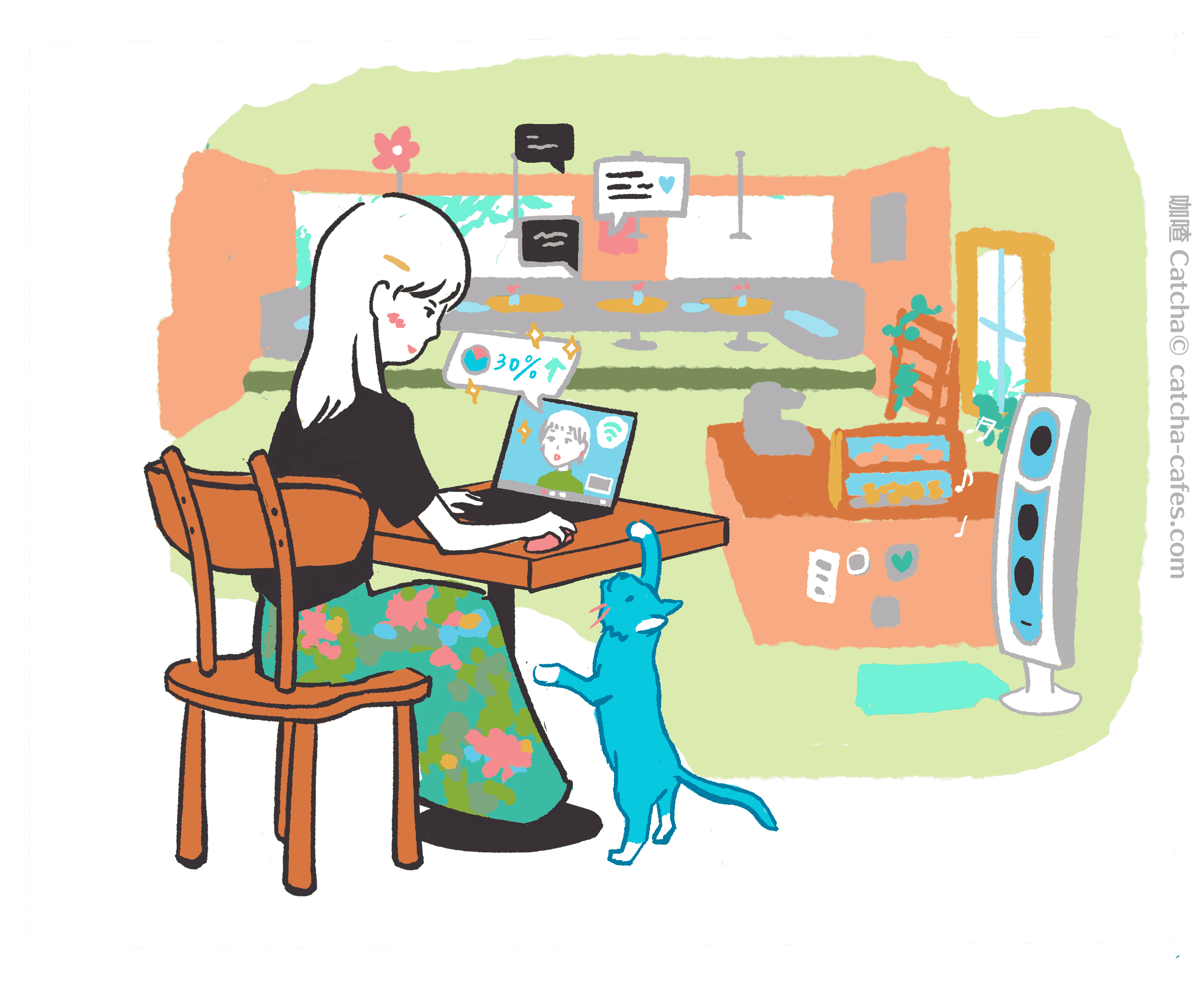 咖喳 Catcha | ONEEIGHTYFIVE CAFE | 推薦一家適合工作的咖啡廳，有限時、部分有插座、WIFI 很強